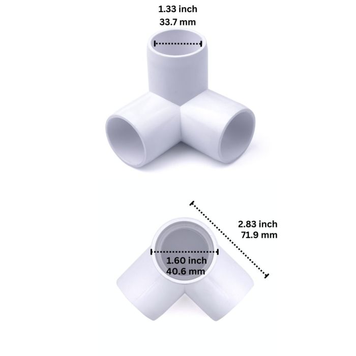 247WorkShop 20-Pack 1 in. PVC 3-Way Elbow Fittings ASTM SCH40 Furniture ...