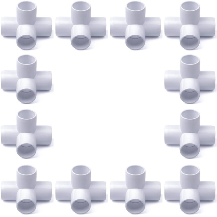 247WorkShop 12-Pack 1/2 in. 4-Way SCH40 PVC Elbow Fittings ASTM ...